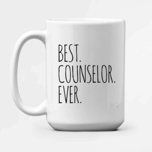 Panvola Best Counselor Ever Mental Health Therapist School Counselor Marriage Teacher Psychologist Ceramic Coffee Mug (15 oz)