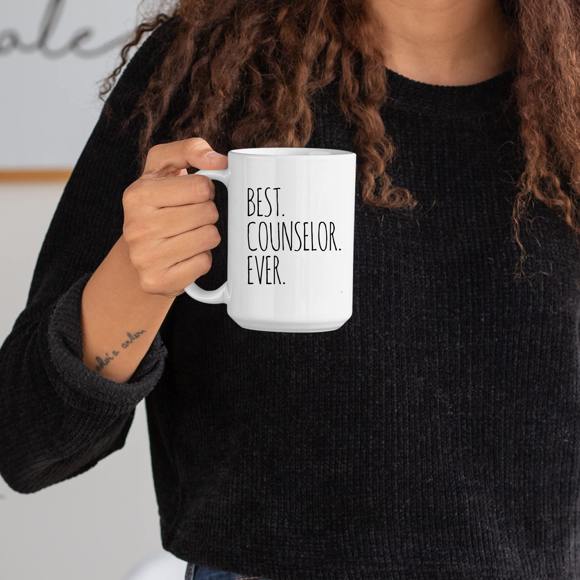 Panvola Best Counselor Ever Mental Health Therapist School Counselor Marriage Teacher Psychologist Ceramic Coffee Mug (15 oz)