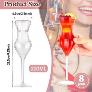 Suclain 8 Pcs Funny Wine Glasses Fancy Shaped Wine Glass Cute Cocktail Glasses Cool Drinking Glasses Cup Creative Goblet Glassware for Party Champagne Housewarming Bar Celebration Gift