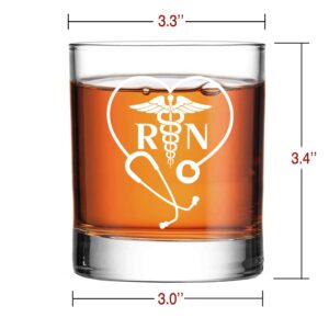 Perfectinsoy RN Whiskey Glass, Registered Nurse Whiskey Glass, Funny Gifts for Nursing Students, for Women, Men, Coworker Gift, Doctor gifts, Dr. Gifts, Medical, Medical Grad, Dr. Nurse, Nurse gift