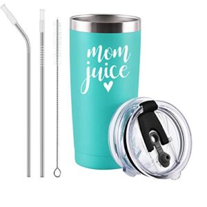 gingprous mom gifts, mom juice travel tumbler with lids, birthday christmas gifts for mom new mom mothers to be wife women mother's day, 20 oz double vacuum insulated stainless steel tumbler, mint