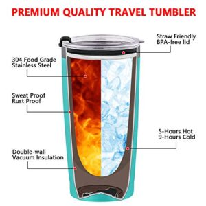 GINGPROUS Mom Gifts, Mom Juice Travel Tumbler with Lids, Birthday Christmas Gifts for Mom New Mom Mothers to be Wife Women Mother's Day, 20 Oz Double Vacuum Insulated Stainless Steel Tumbler, Mint