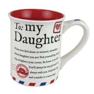 enesco our name is mud letter to my daughter coffee mug, 16 ounce, multicolor