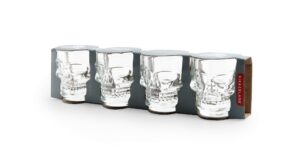 kikkerland skull shot glasses, set of 4