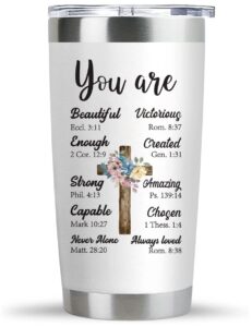 agantree art christian gifts for women religious gifts spiritual gifts for women inspirational gifts for her, mom, friends, coworker birthday gifts for women tumbler (01 you are beautiful)