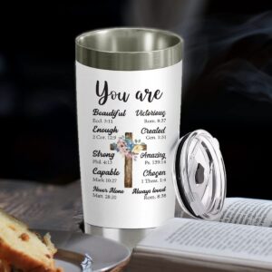 Agantree art Christian Gifts for Women Religious Gifts Spiritual Gifts for Women Inspirational Gifts for Her, Mom, Friends, Coworker Birthday Gifts for Women Tumbler (01 you are beautiful)