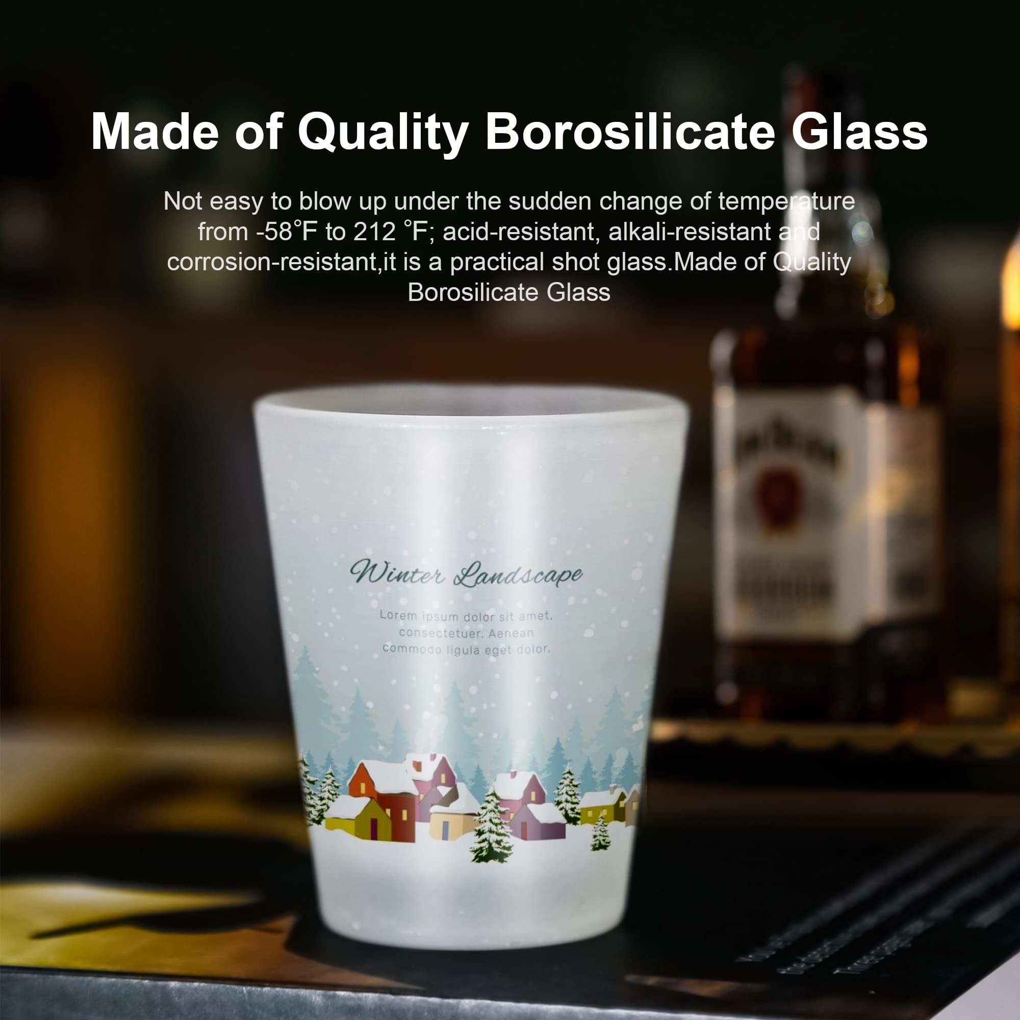 AGH Sublimation Frosted Shot Glasses 1.5 oz Set of 12 Shot Glasses Sublimation Blanks Products Personalized Shot Glasses Bulk with Heavy Base for Whiskey, Tequila, Vodka, Espresso