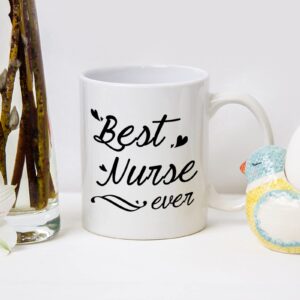 WENSSY Nurse Gifts Best Nurse Ever Mug Gifts for Nurse Graduation Gifts for Nurse Practitioner Nursing Students Nurse Friends Coworker 11 Ounce with Gift Box