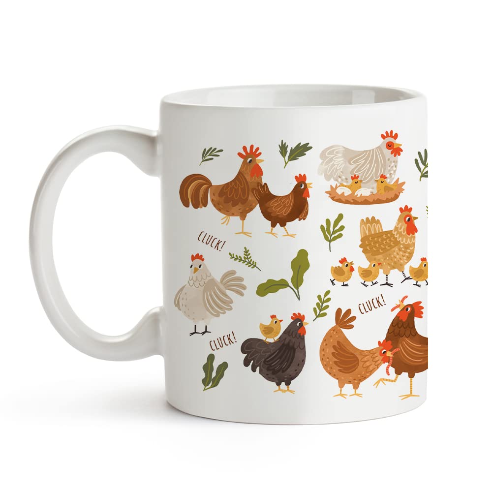 Yanprint Chicken Coffee Mugs For Chicken Lovers,Women,Funny Chicken lover Gifts Mug For Chicken Lady,Farmer,Farmhouse 11oz Tea Cup