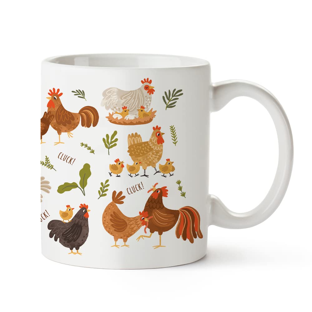 Yanprint Chicken Coffee Mugs For Chicken Lovers,Women,Funny Chicken lover Gifts Mug For Chicken Lady,Farmer,Farmhouse 11oz Tea Cup