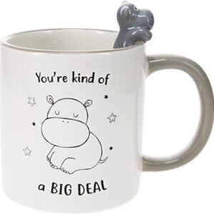 Pavilion Gift Company You're Kind Of A Big Deal-Hippo Gray 17oz Dolomite Coffee Cup Mug, 1 Count (Pack of 1)