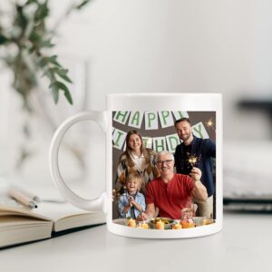 Custom Coffee Mug, Personalized 11oz Mug Design Your Own with Photo Text Name, Customized Birthday Christmas Gifts for Mom Dad, Tazas Personalizadas