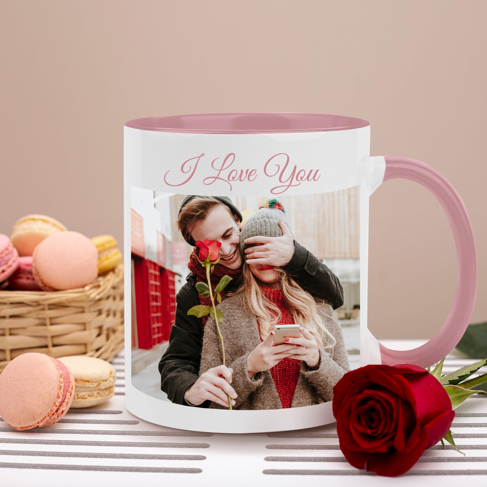 Custom Coffee Mug, Personalized 11oz Mug Design Your Own with Photo Text Name, Customized Birthday Christmas Gifts for Mom Dad, Tazas Personalizadas