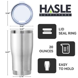 HASLE OUTFITTERS 20 oz Tumbler Bulk, Stainless Steel Tumblers with Lid, Vacuum Insulated Tumbler, Double Wall Tumbler Cup, coffee mugs, Stainless Steel, 12 Pack