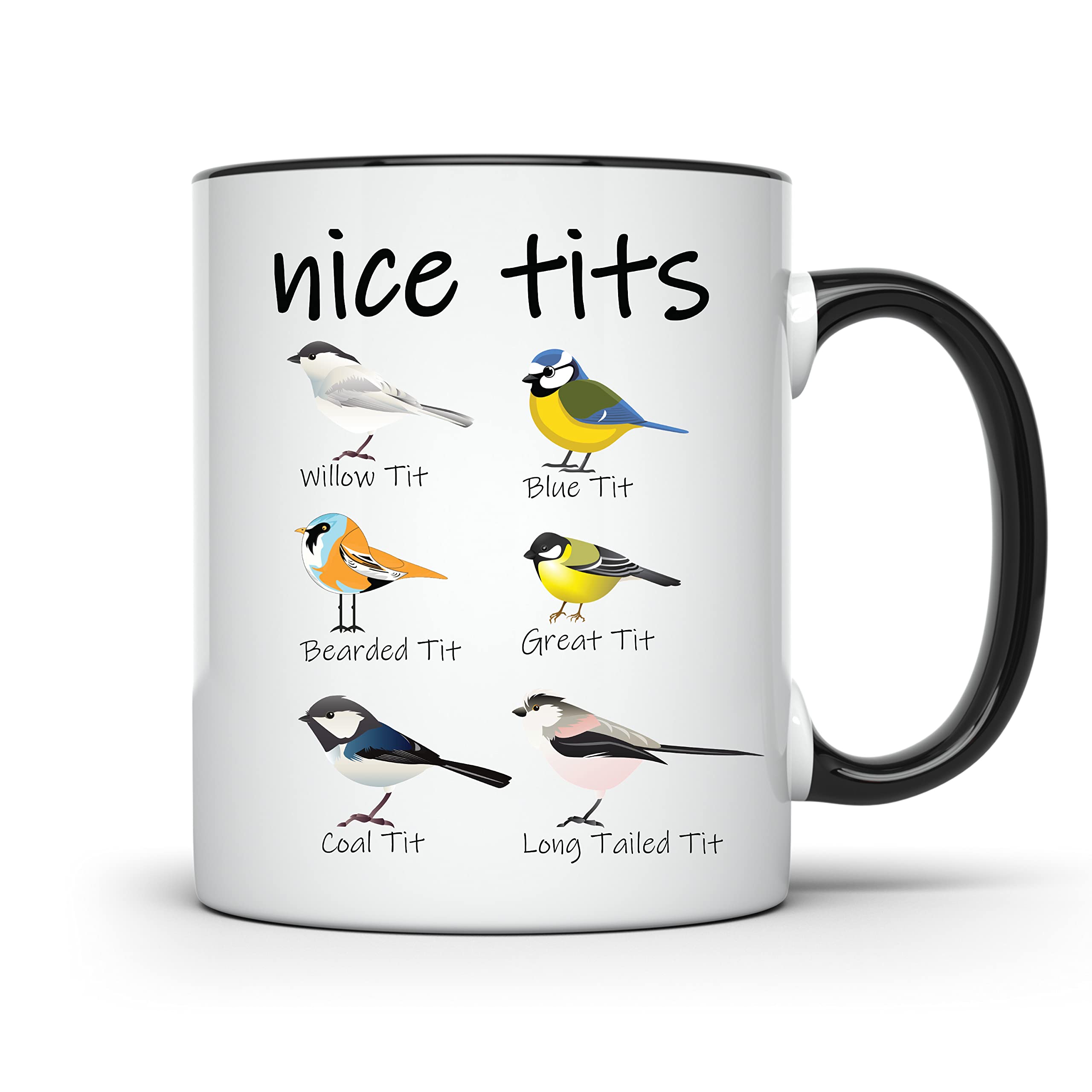 Nice Tits Bird Mug - Funny Birdwatcher Coffee Cup - Fowl Language Bird Coffee Mug - Birthday Gifts for Women Men - Bird Lover - Ornithologist - 11 Ounce Coffee Mug - KOSOQ7