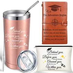 gerrii inspirational graduation gifts class of 2024 behind you all your memories 20oz vacuum insulated tumbler mug inspirational graduation journal and makeup bag for her him graduates