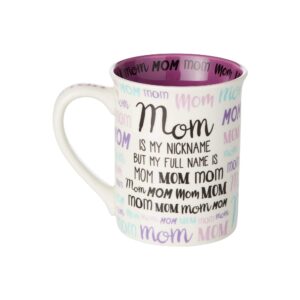 Enesco 6003380 Our Name is Mud Mom Nickname Coffee Mug, 16 Ounce, Multicolor