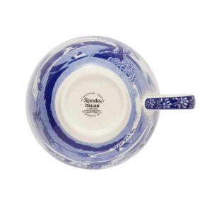 Portmeirion Home & Gifts Blue Italian Teacup and Saucer | 20-ounce Capacity | Jumbo Tea Set | Coffee Mug | Cup for Tea, Lattes, Espressos, and Hot Beverages | Blue and White | Dishwasher Safe