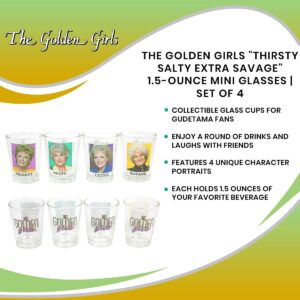 The Golden Girls "Thirsty Salty Extra Savage" 1.5-Ounce Mini Glasses | Set Of 4