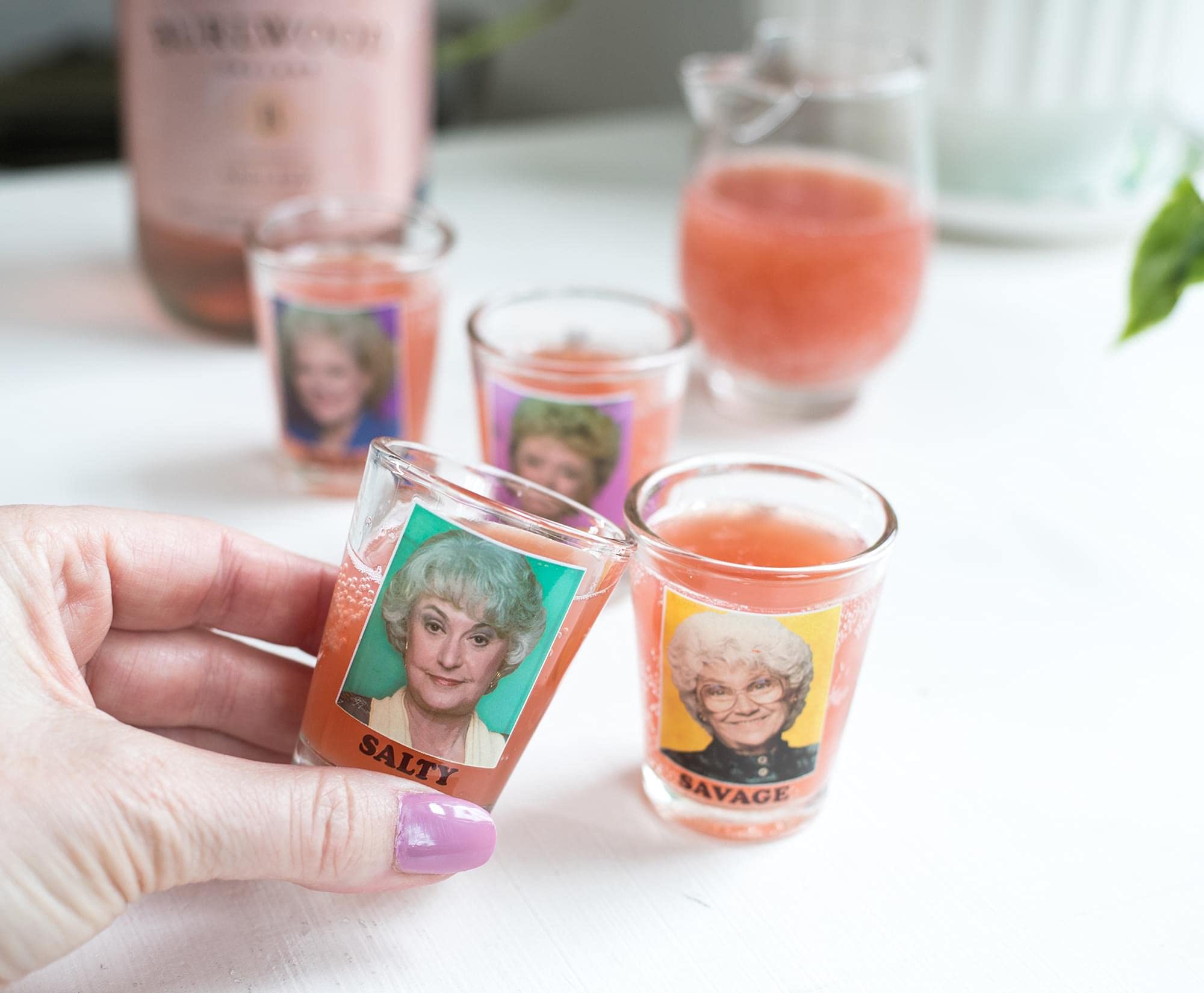 The Golden Girls "Thirsty Salty Extra Savage" 1.5-Ounce Mini Glasses | Set Of 4