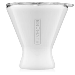 brümate margtini 10oz martini margarita tumbler - made with vacuum-insulated stainless steel (ice white)