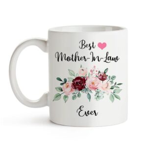 fatbaby best mother in law ever coffee mug,mother's day gifts for mother in law,mother in law from daughter in law,son in law, mother in law birthday thanksgiving christmas gifts tea cup 11oz