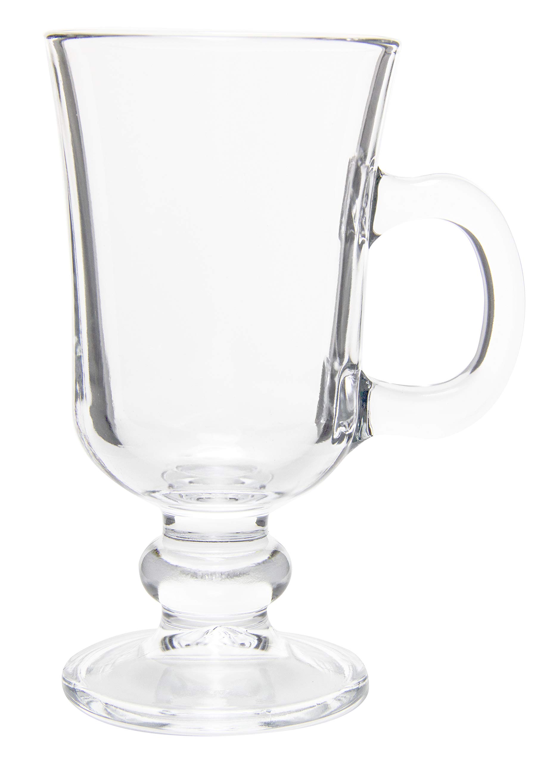 Red Co. Original Footed Clear Glass Irish Coffee Mug, Set of 6-7.75 Ounce