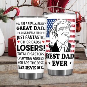 BECHUSKY Gifts for Dad - Best Dad Ever Gifts - Dad Gifts From Daughter - Gifts For Dad On Fathers Day - Fathers Day Gift From Daughter - Best Dad Mug - Christmas Gifts For Dad 20OZ Tumbler