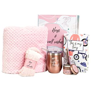 hugs & well wishes collection, get well soon gifts for women, care package for women for any occasion, get well gifts for women after surgery, during recovery, birthdays & more