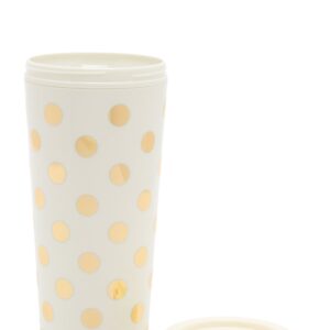 Kate Spade New York Women's Insulated Thermal,Acrylic,Travel Mug Tumbler, 16 Ounces, Gold Dot