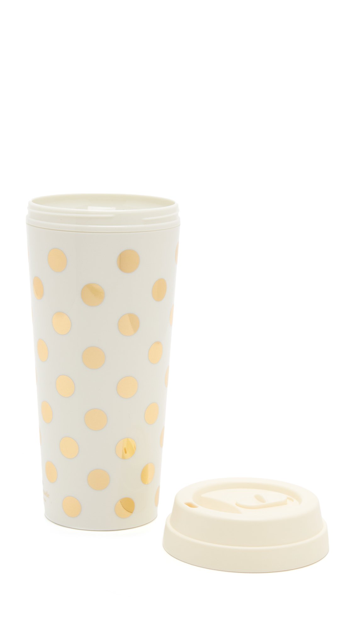 Kate Spade New York Women's Insulated Thermal,Acrylic,Travel Mug Tumbler, 16 Ounces, Gold Dot