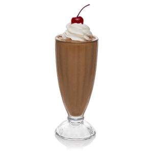 libbey fountain shoppe milkshake glasses, 12-ounce, set of 6