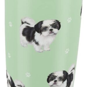 Shih Tzu SERENGETI 16 Oz. Stainless Steel, Vacuum Insulated Tumbler with Spill Proof Lid - 3D Print - Insulated Travel mug for Hot or Cold Drinks (Shih Tzu Tumbler)