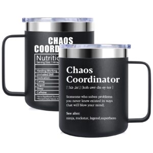 zahuomug chaos coordinator gifts mug,thank you gifts for boss teacher men,appreciation gifts for manager,leader,gifts for male friend coworker,boss day gifts,chaos coordinator tumbler,office mug 12oz