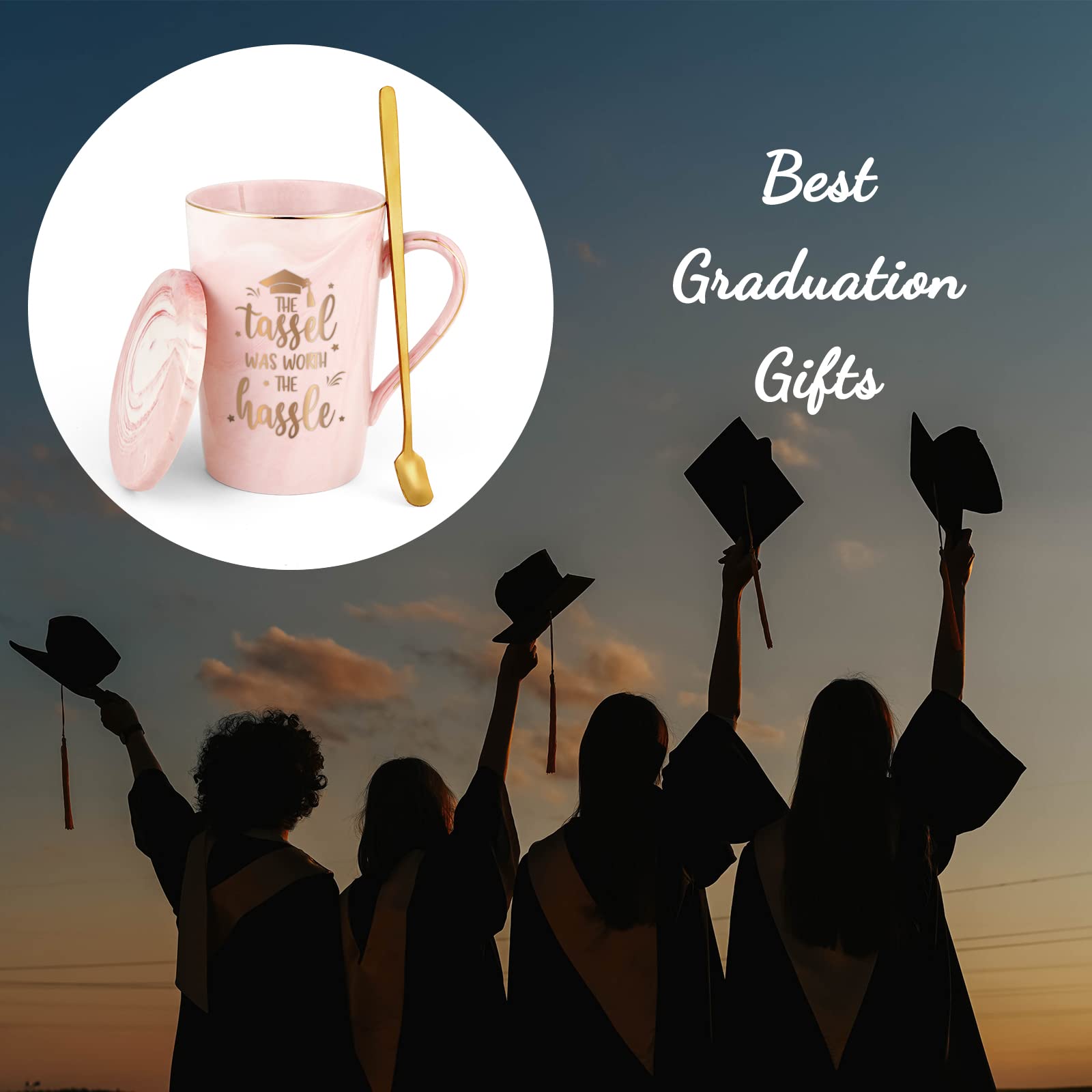 Cabtnca Graduation Gifts for Her, The Tassel Is Worth The Hassle, Graduation Gifts, Nurse/College/Masters Degree Graduation Gift, Graduation Coffee Cup, Graduation Mug for Women, 14Oz