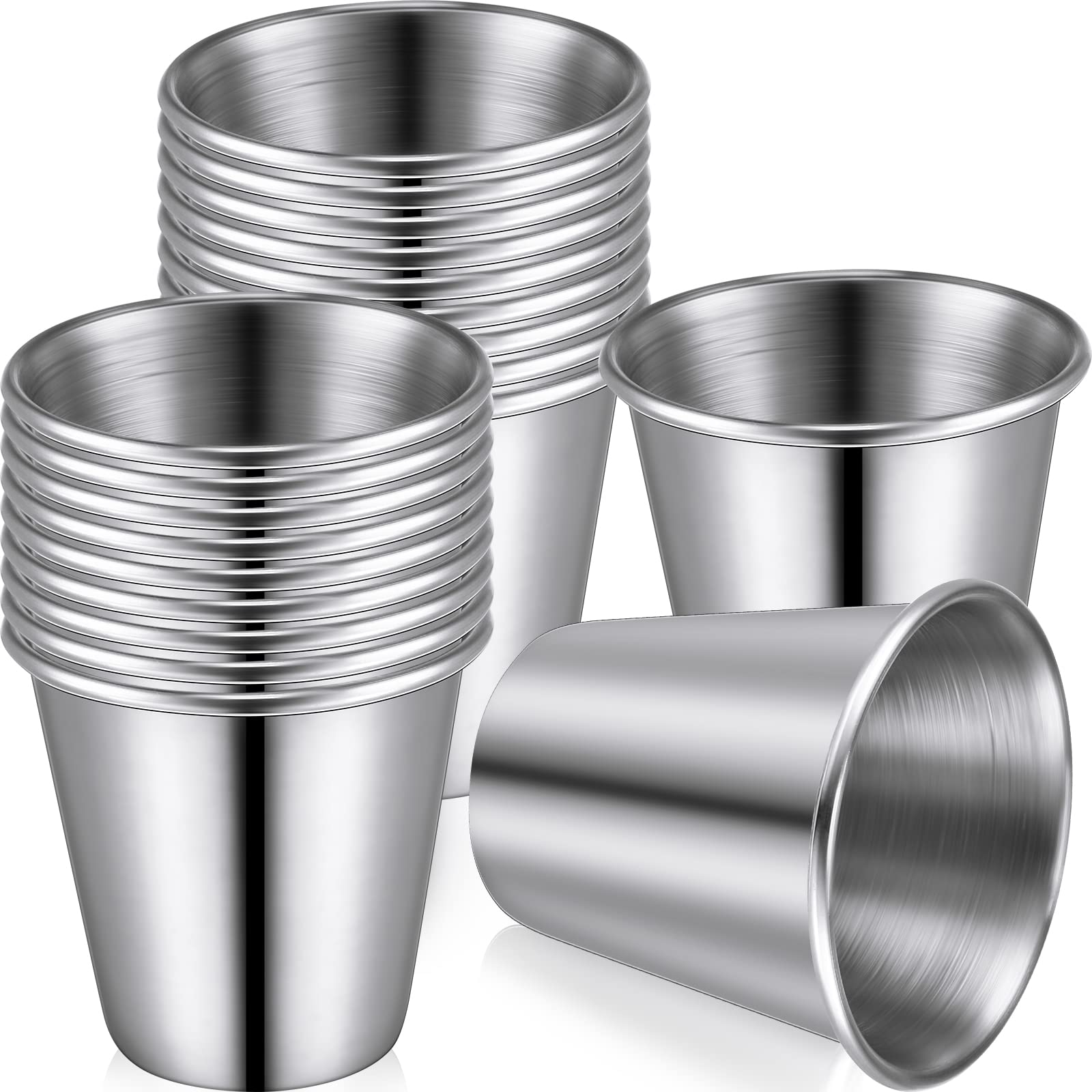 50 Pcs 1 oz Stainless Steel Shot Glasses Espresso Shot Glasses Metal Shot Glasses Beer Drinking Tumbler Travel for Travel Home Restaurant Bar Camping Supplies