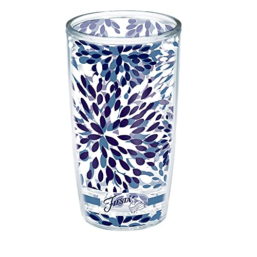 Tervis Made in USA Double Walled Fiesta Insulated Tumbler Cup Keeps Drinks Cold & Hot, 16oz - No Lid, Lapis Calypso