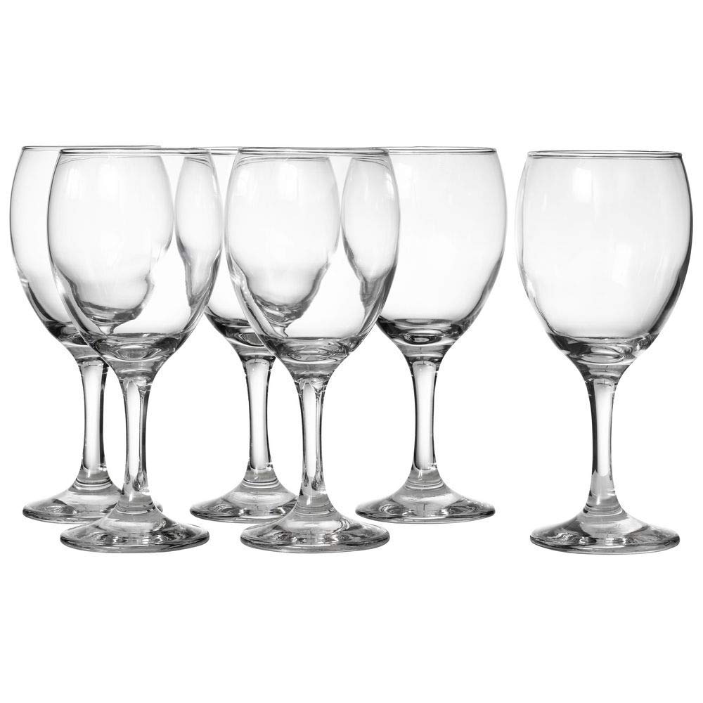 LAV 8.25 Ounce White Wine Glasses | Empire Collection – Thick and Durable – Dishwasher Safe – Perfect for Parties, Weddings, and Everyday – Great Gift Idea – Set of 6 Small White Wine Glasses