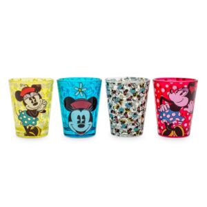 silver buffalo disney vintage minnie mouse 4 pack mini glasses set, 1.5 ounce