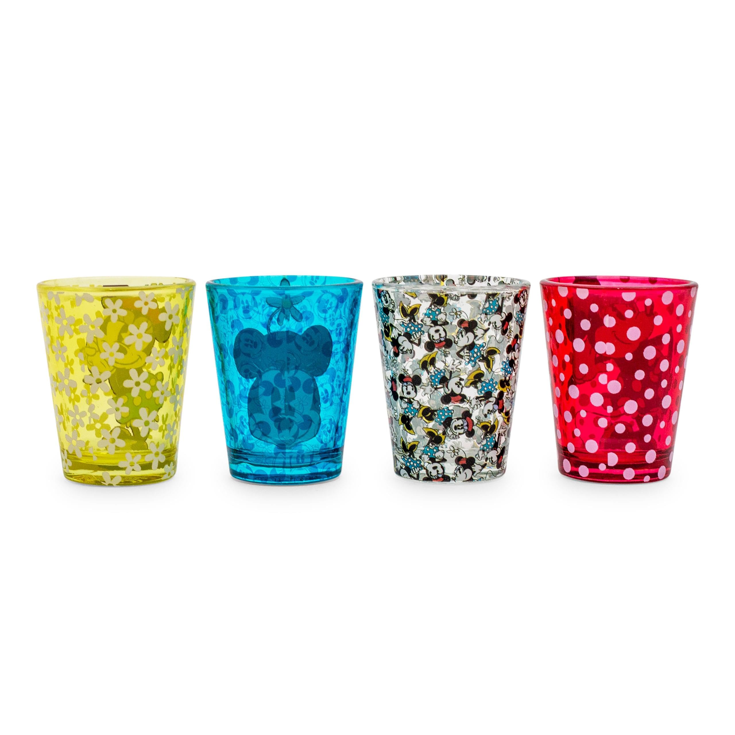 Silver Buffalo Disney Vintage Minnie Mouse 4 Pack Mini Glasses Set, 1.5 Ounce