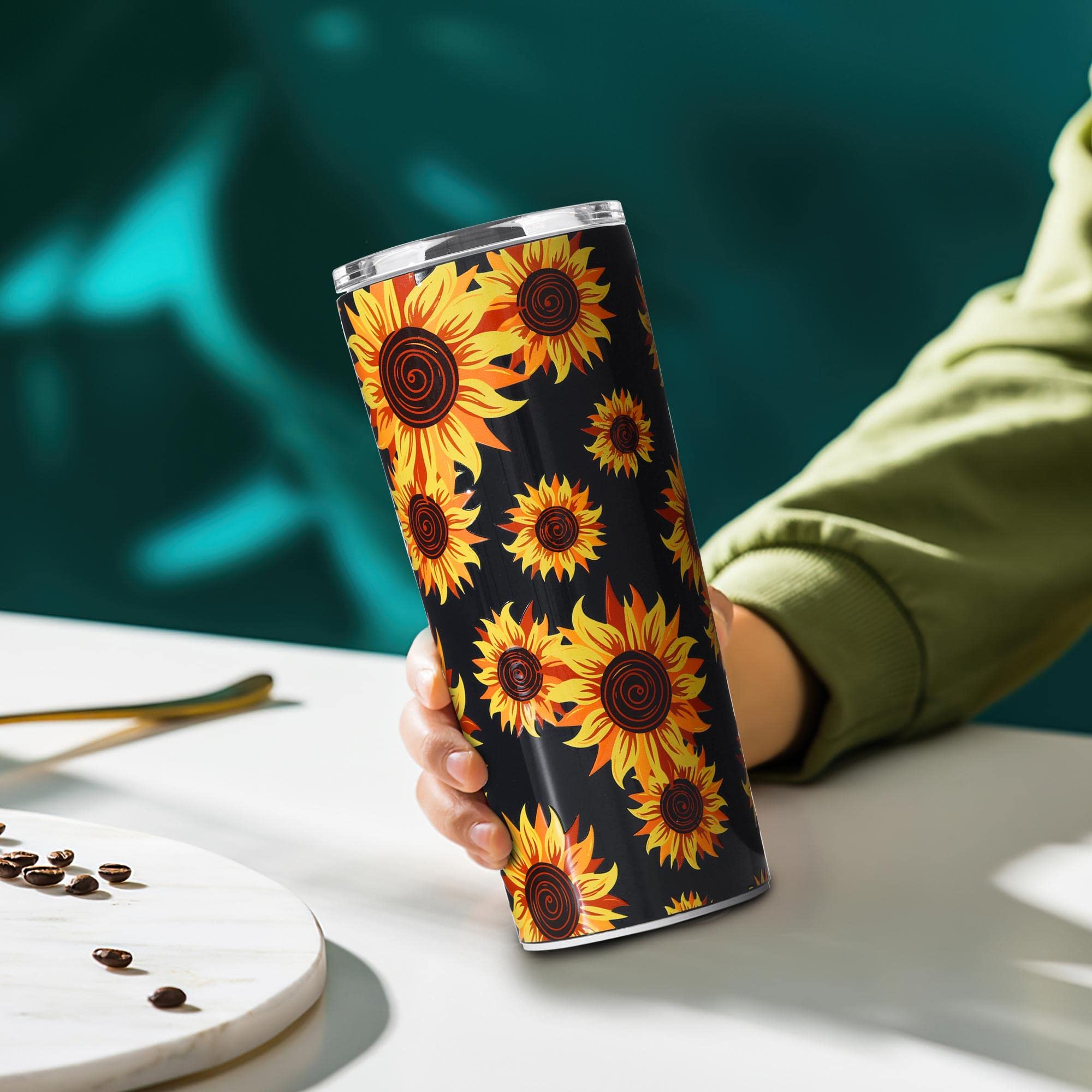 Weboia Sunflower Tumbler Birthday Gifts for Women Insulated Mug Gifts for Girl Friend Sunflower Coffe Cup Gifts for Mom Daughter Sunflower Lovers