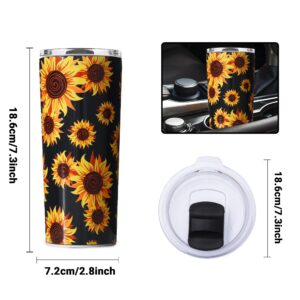 Weboia Sunflower Tumbler Birthday Gifts for Women Insulated Mug Gifts for Girl Friend Sunflower Coffe Cup Gifts for Mom Daughter Sunflower Lovers