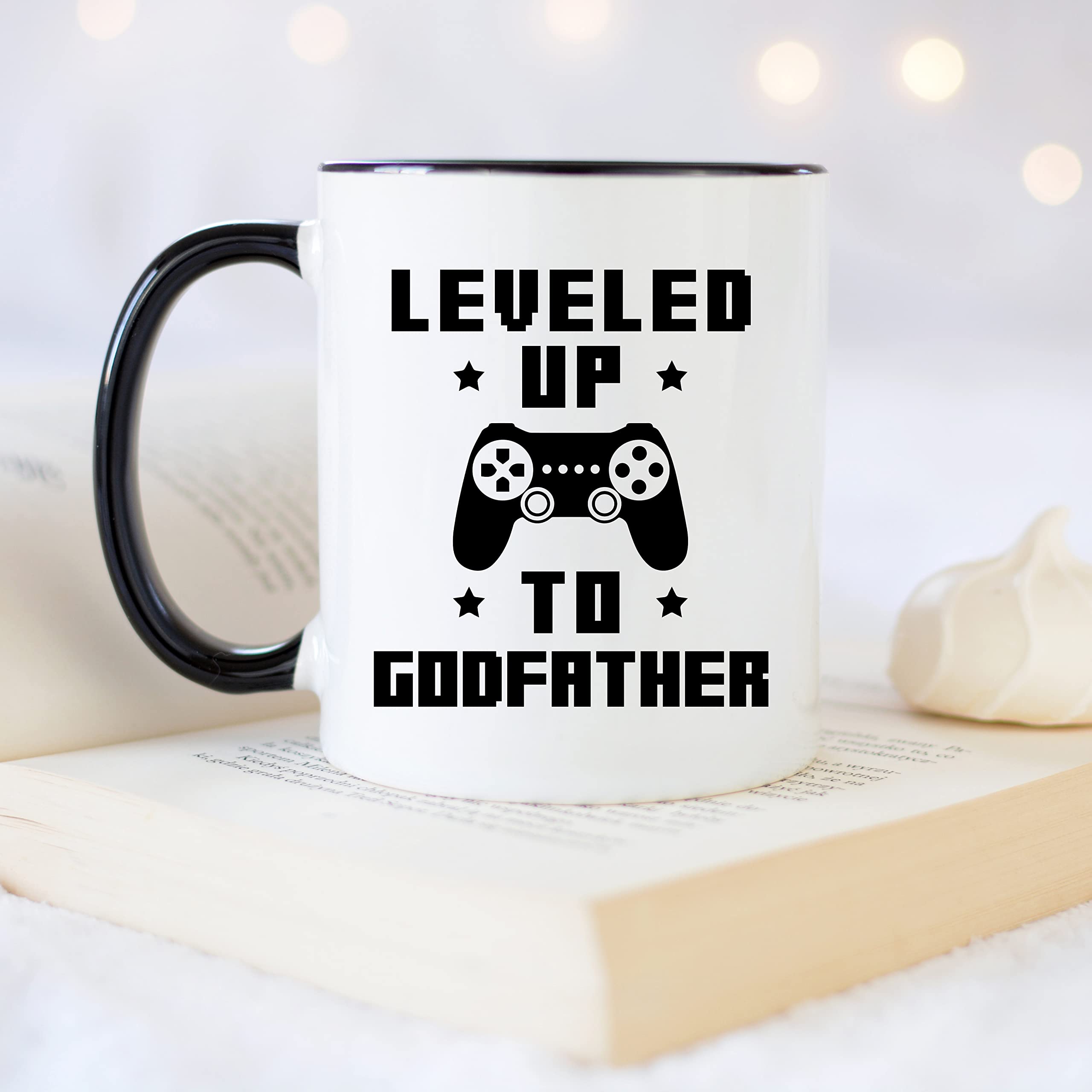 YouNique Designs Will You Be My Godfather Coffee Mug - Portable Coffee Mugs 11 Oz, Godfather Proposal Gifts for Godfather From Godson Goddaughter Godchild, Baptism Gifts For Godfather (Black Handle)