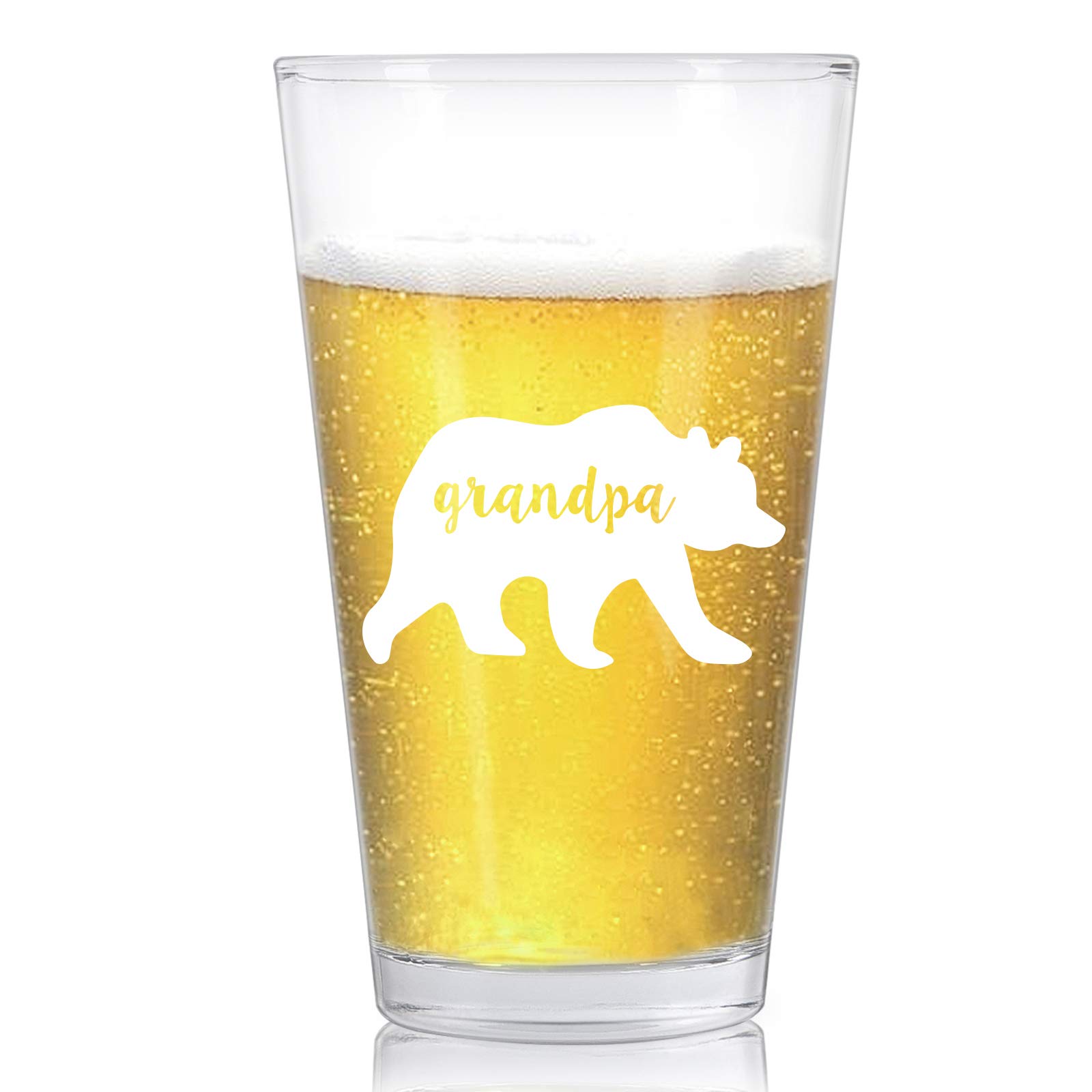 Grandpa Grandma Wine Glass Set, Grandma Bear Wine Glass Grandpa Bear Beer Glass for Grandparents, New Grandparents, Gift Idea for Birthday Christmas Mother's Day Baby Shower Baby Announcement, 15Oz