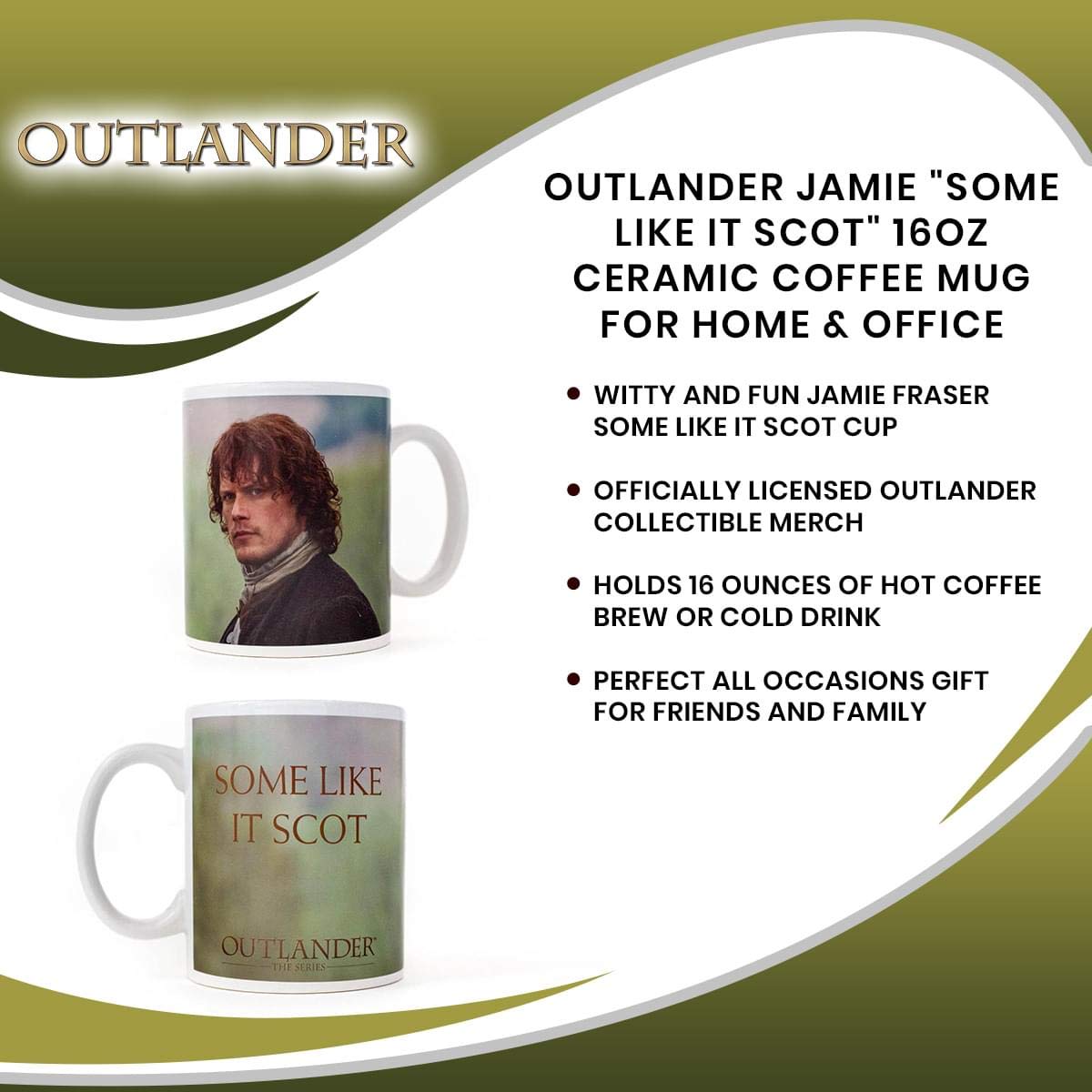 Outlander Jamie Some Like It Scot 16oz Ceramic Coffee Mug for Home & Office