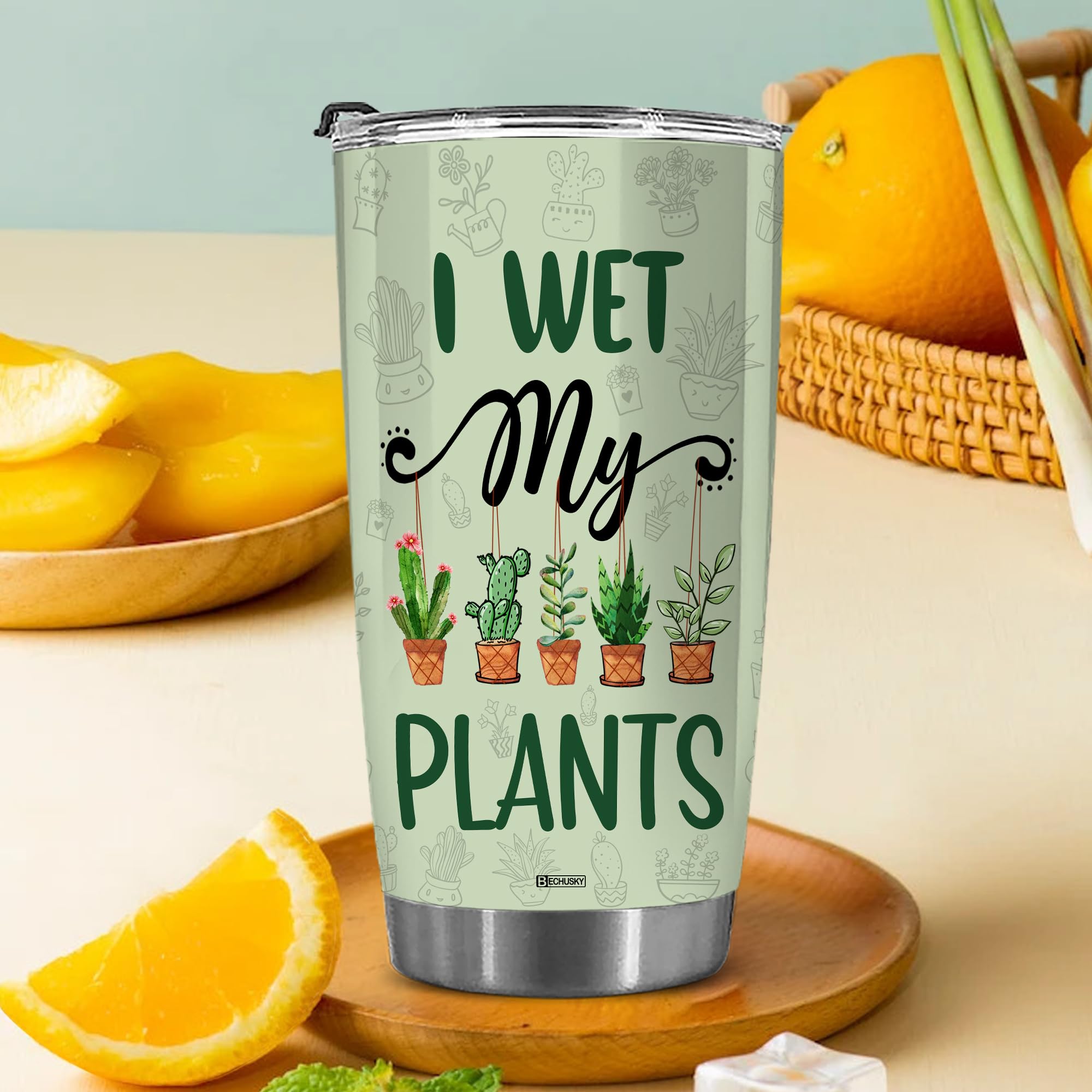 BECHUSKY Plant Lover Gifts for Women, Plant Gifts, I Wet My Plants Tumbler, Plant Mom Tumbler, Plant Tumbler For Plant Lovers, Plant Mom Gifts, Cool Plant Gifts, Woman Mothers Day, Tumbler Coffee 20OZ