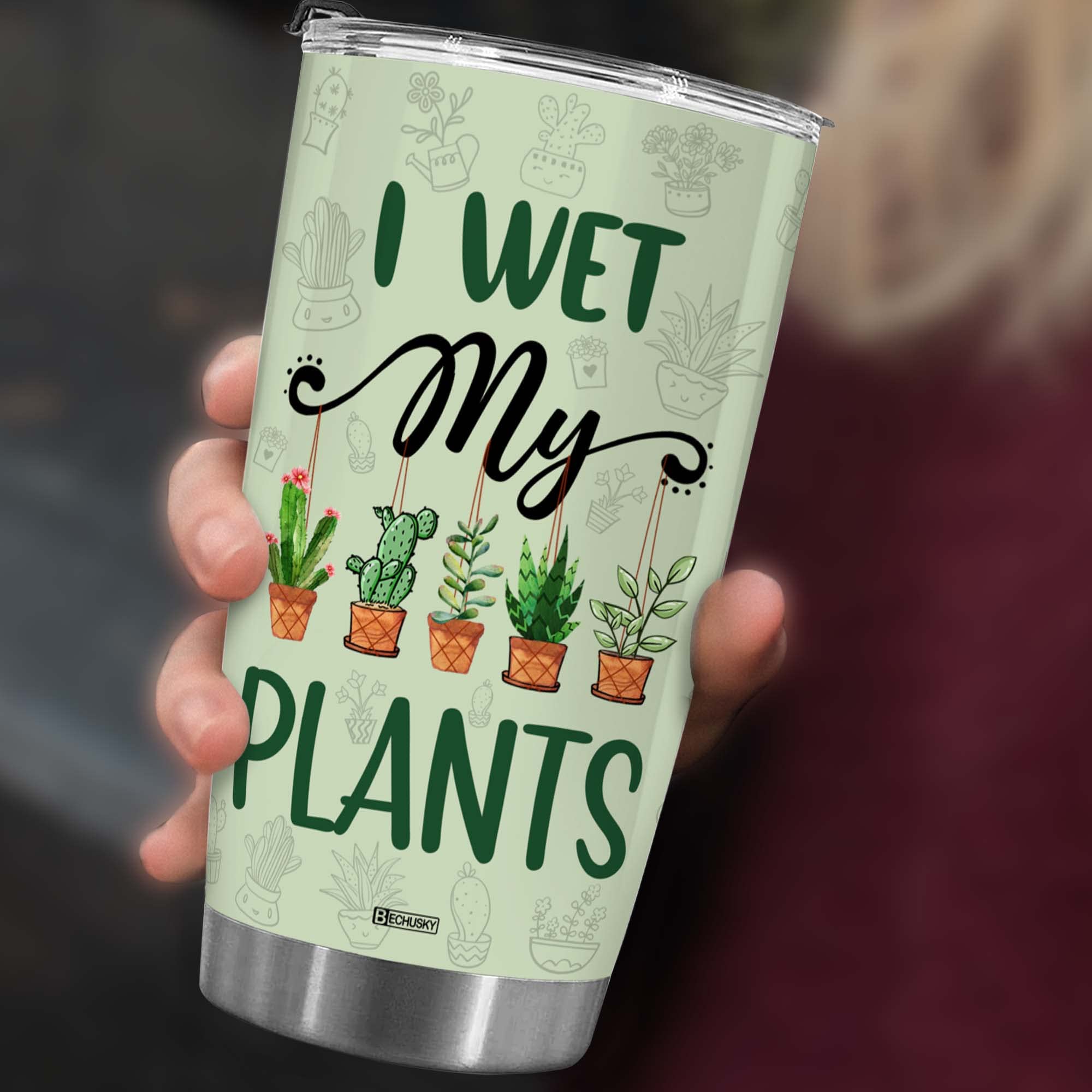 BECHUSKY Plant Lover Gifts for Women, Plant Gifts, I Wet My Plants Tumbler, Plant Mom Tumbler, Plant Tumbler For Plant Lovers, Plant Mom Gifts, Cool Plant Gifts, Woman Mothers Day, Tumbler Coffee 20OZ