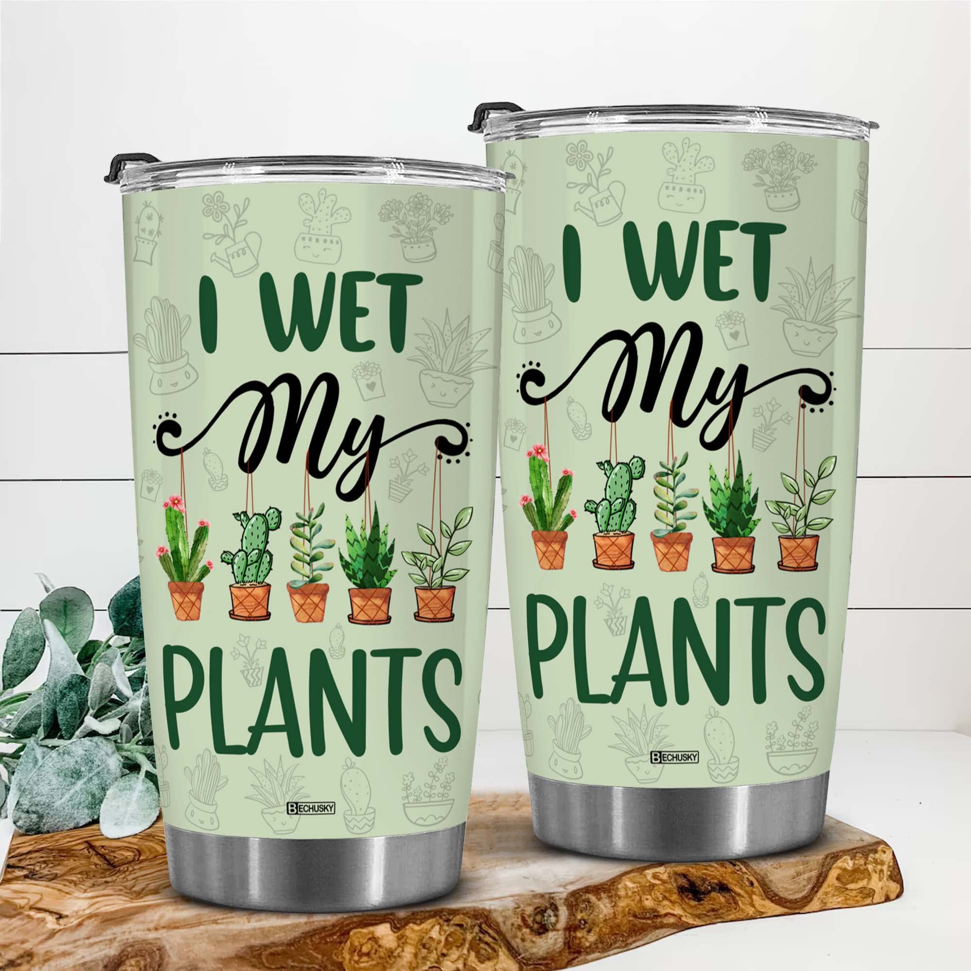 BECHUSKY Plant Lover Gifts for Women, Plant Gifts, I Wet My Plants Tumbler, Plant Mom Tumbler, Plant Tumbler For Plant Lovers, Plant Mom Gifts, Cool Plant Gifts, Woman Mothers Day, Tumbler Coffee 20OZ