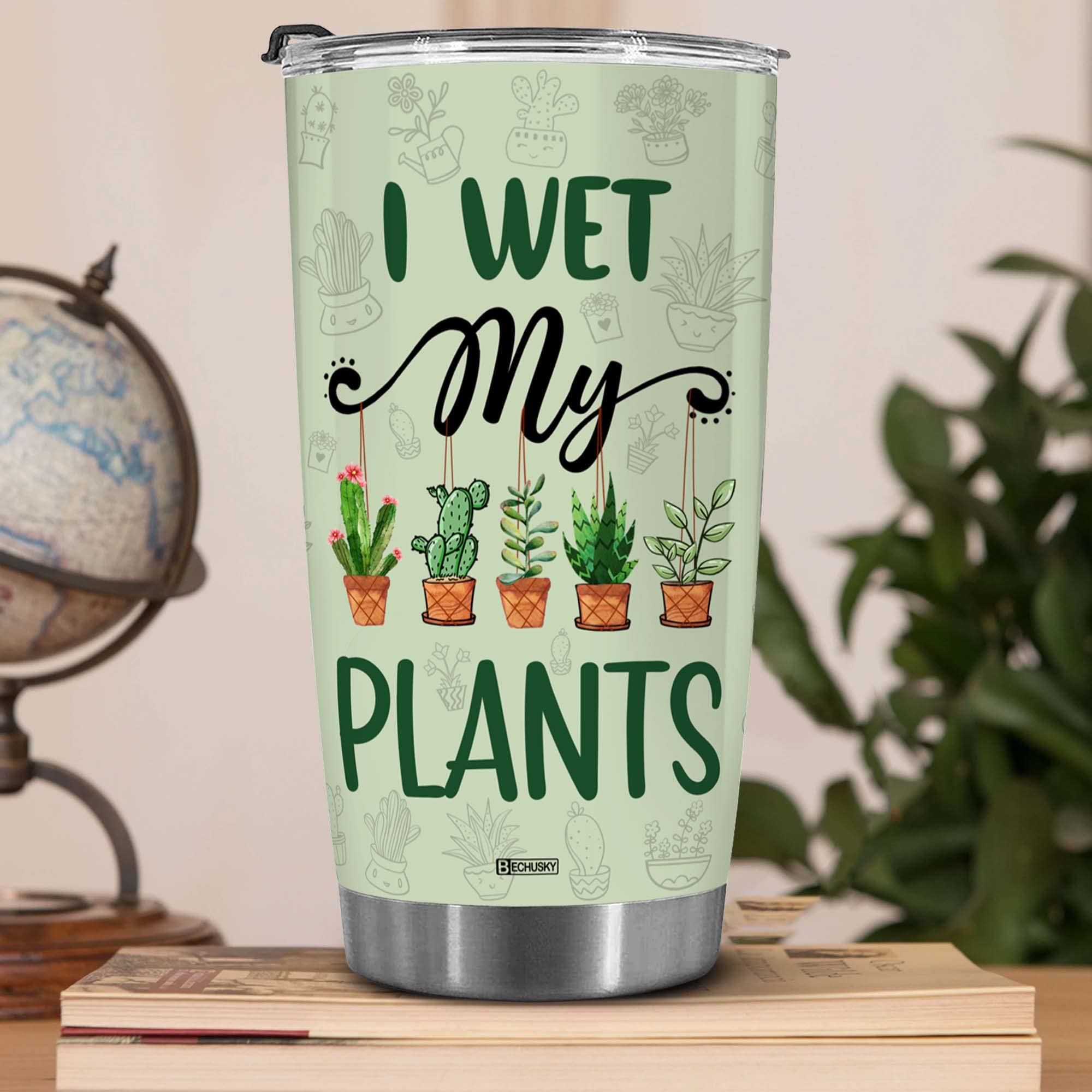 BECHUSKY Plant Lover Gifts for Women, Plant Gifts, I Wet My Plants Tumbler, Plant Mom Tumbler, Plant Tumbler For Plant Lovers, Plant Mom Gifts, Cool Plant Gifts, Woman Mothers Day, Tumbler Coffee 20OZ