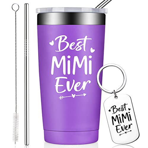 BIRGILT Best Mimi Ever - Mothers Day, Birthday, Christmas Gifts for Mimi from Grandkids - Mimi Gifts for Grandma - 20oz Best Mimi Tumbler Cup